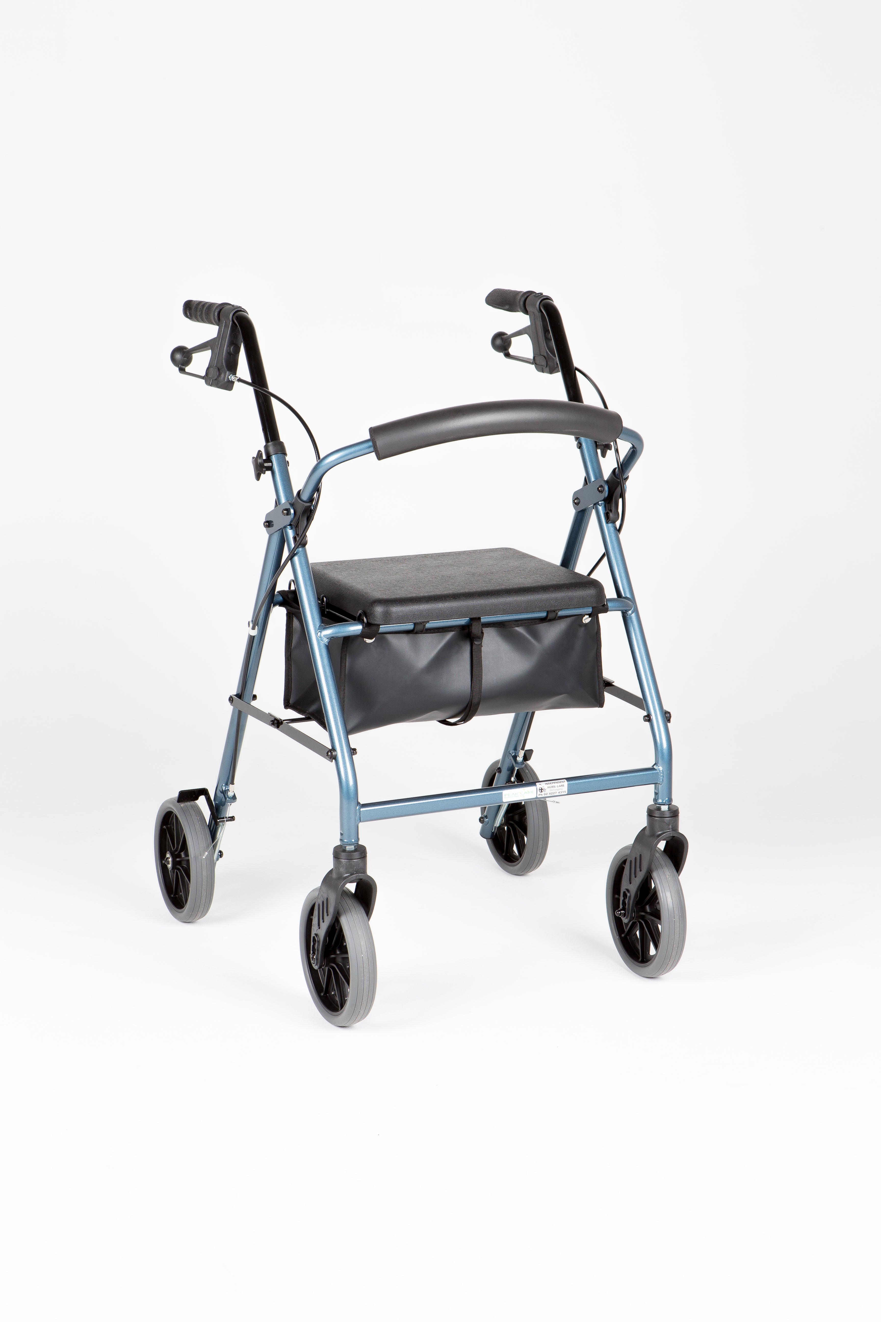 Ellipse A Frame+ Tall Blue Rollator – Fisher Lane Mobility Australia