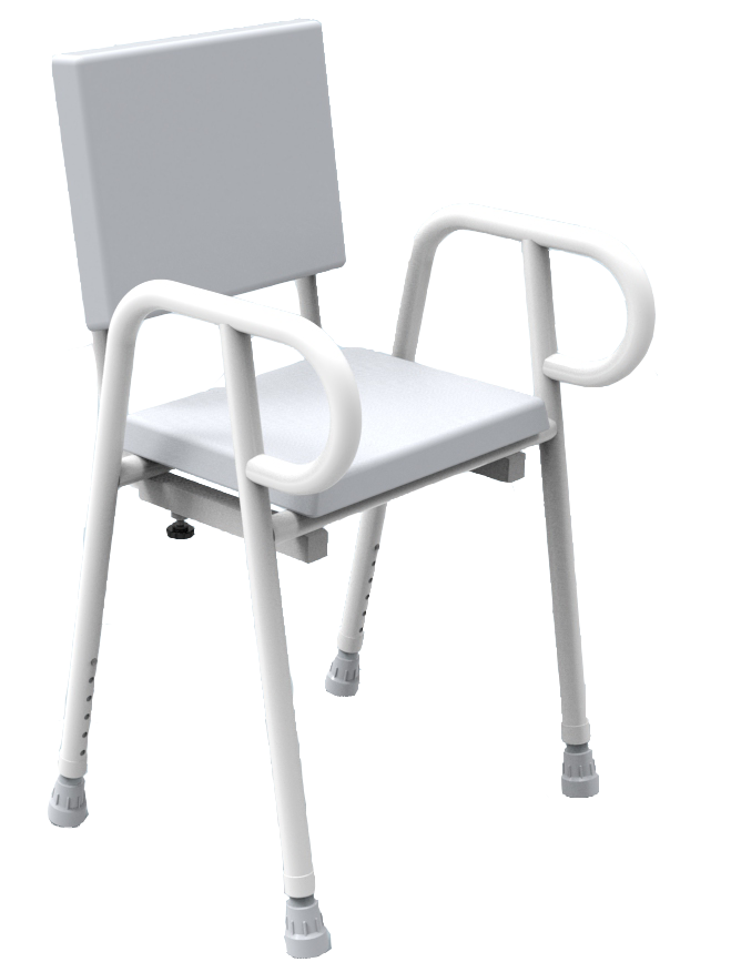 Shower Stool Aluminium with Padded Seat & Backrest – Fisher Lane ...
